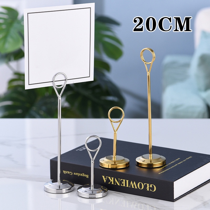 20cm Table Card Holder Stainless Steel Gold/Silver Table Number Holders ...