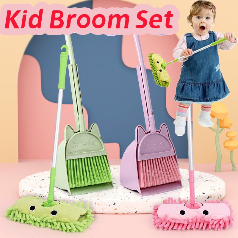 Kid Broom Children Cleaning Broom Toy Set Broom Dustpan Early Education ...