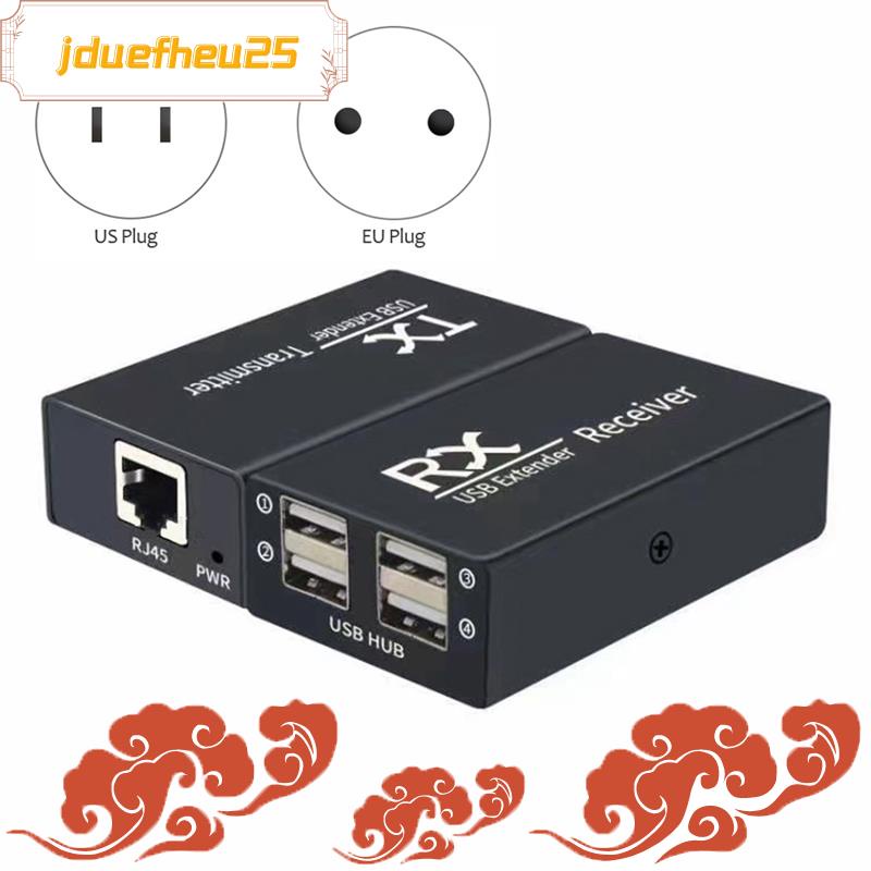 120M USB Extender 4 Port USB2.0 Hub Extender Over RJ45 Ethernet USB UTP ...