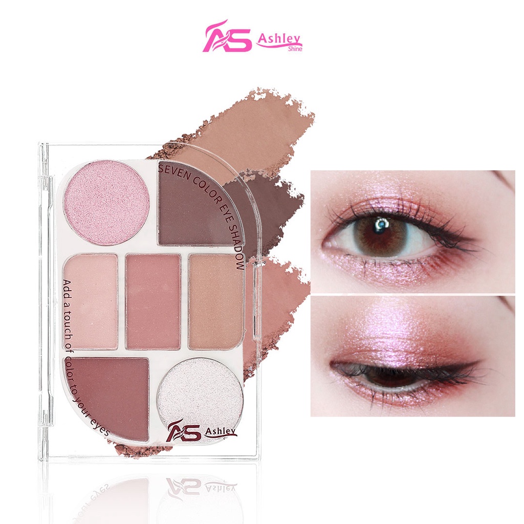 Ashley Shine 7 Colors Eyeshadow Palette High-gloss Trimming Blush Matte ...