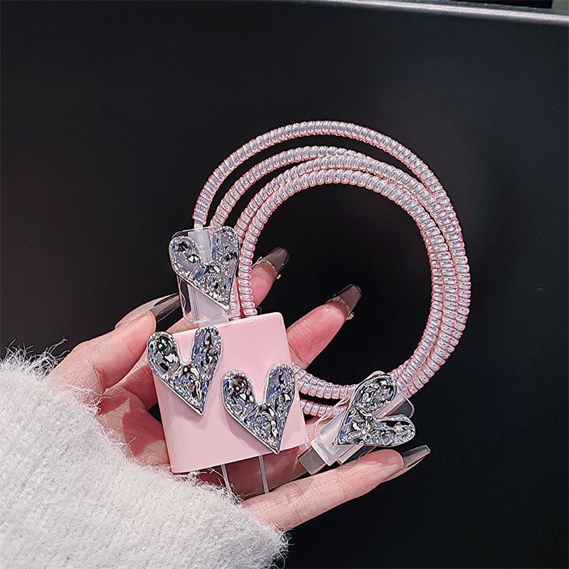 Silver Heart Charger protector for iPhone15 promax 18w 20w A2244 TPU ...