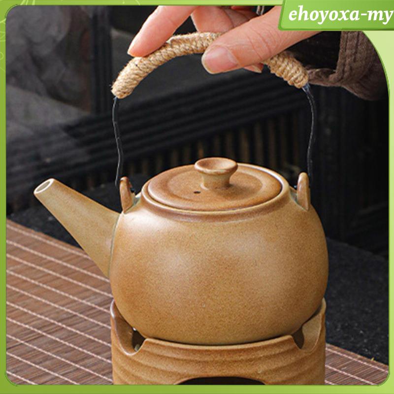[EhoyoxaMY] Ceramic Teapot Durable with Rope Wrapped Handle for ...