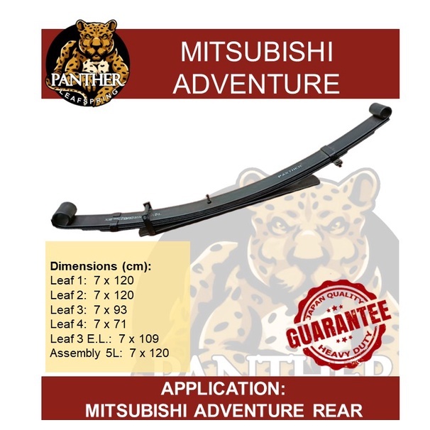 ♞Molye / Leaf Spring Assembly for Mitsubishi Adventure Rear (MATIBAY ...