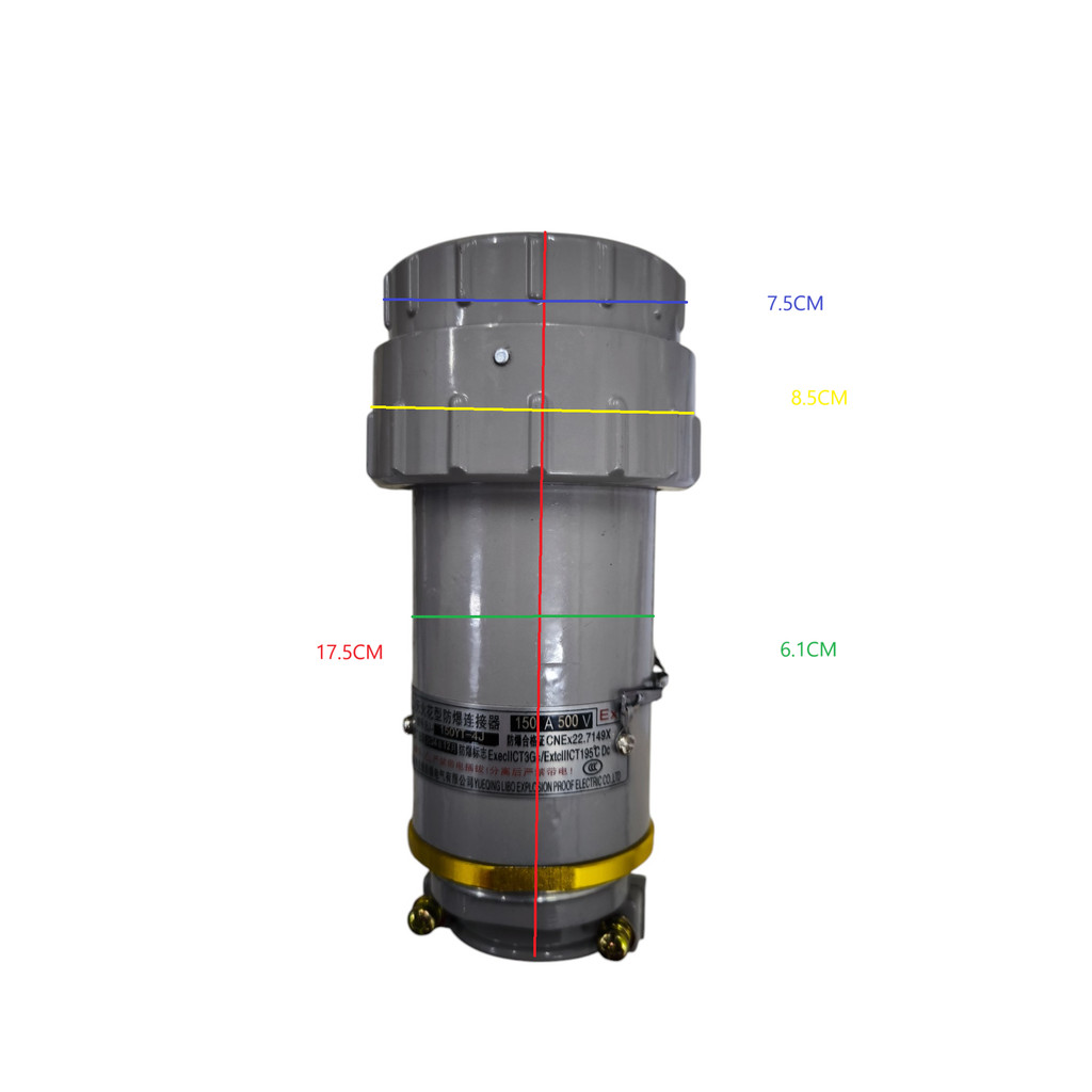 150A 3P+E Industrial Plug Explosion Proof 500V Metal Casing - BJ-150YT ...