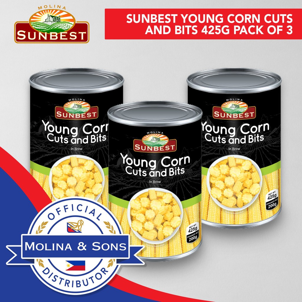 SUNBEST YOUNG CORN CUTS N BITS 425G PACK OF 3 | Shopee Philippines