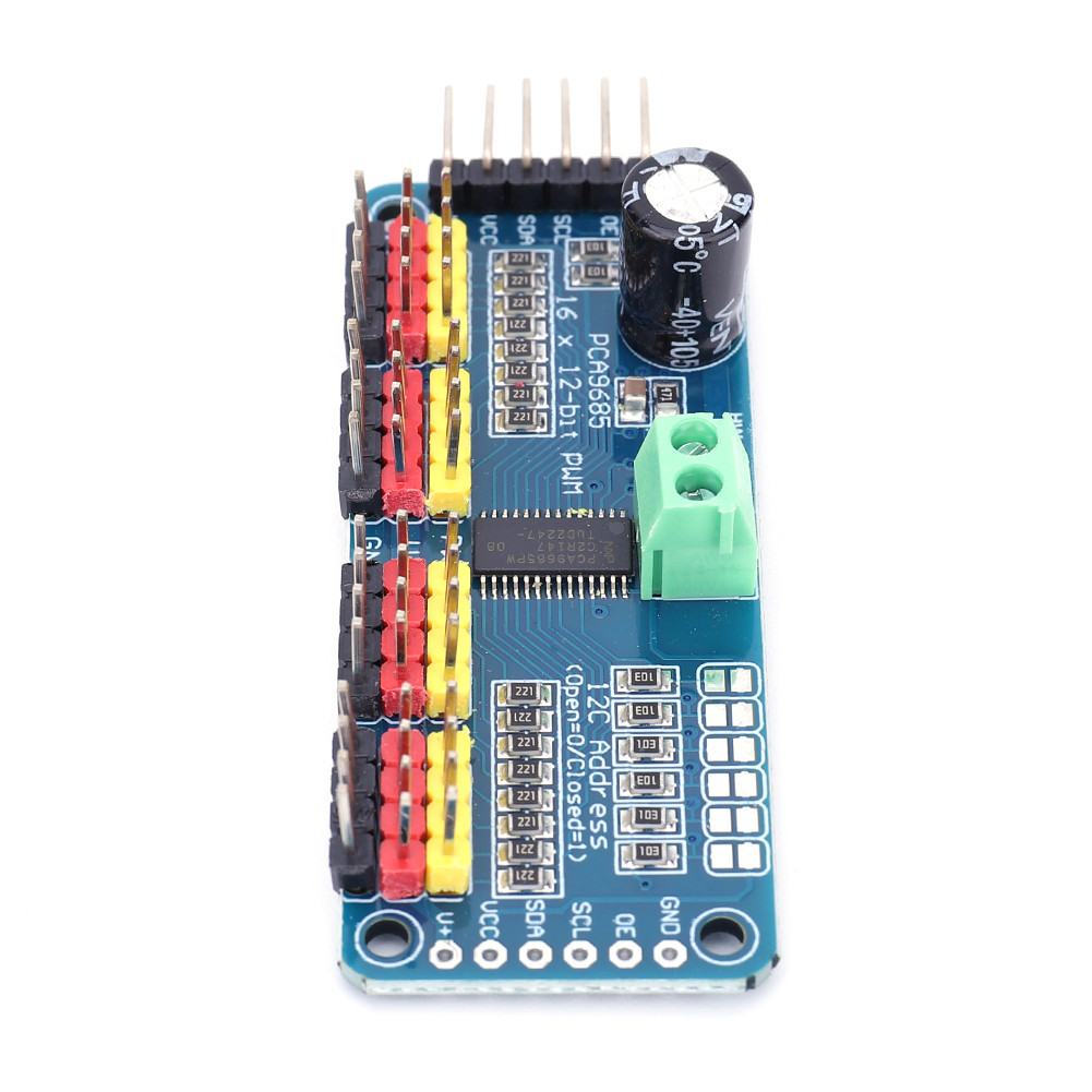 PCA9685 PWM 16 Channel 12-Bit PWM Servo Shield Driver I2C Interface Servo Motor Shield Driver ...