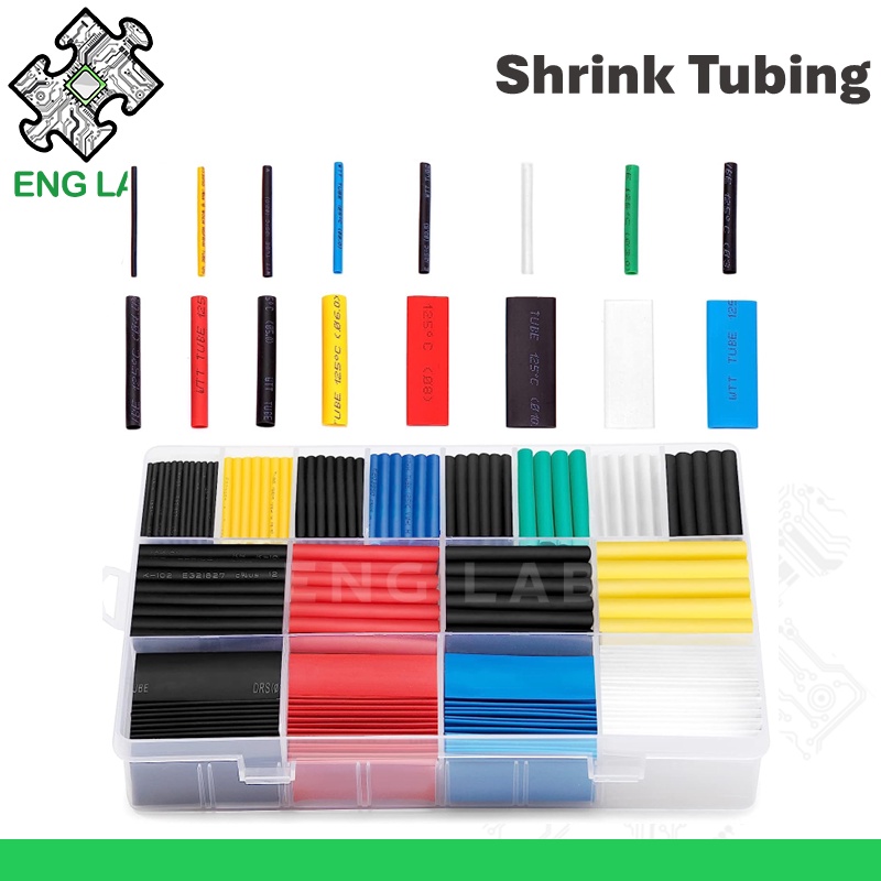 ENGLAB★Heat Shrink Tubing 2:1 Ratio 328pcs 530pcs Multi-Color Shrink ...