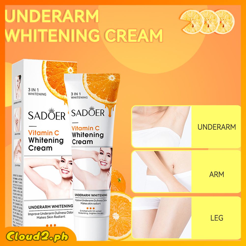 Sadoer 1pc Vitamin C Underarm Whitening Cream Knees Elbows Neck Lightening Cream Nousishing Vc ...