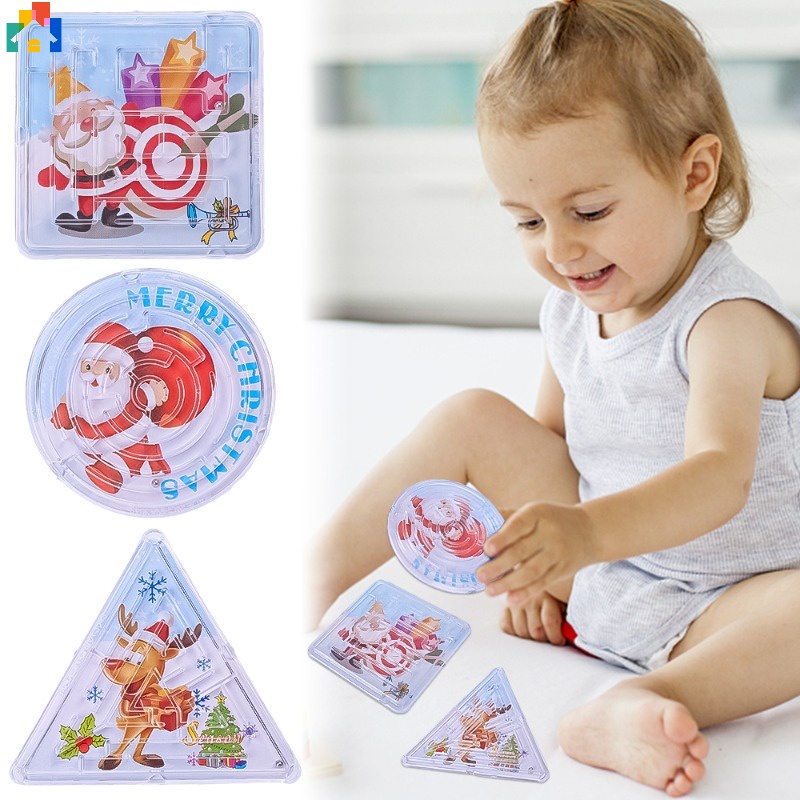 Christmas Fun Cartoon Pattern Multi-shaped Track Maze Toy Brain Balance ...