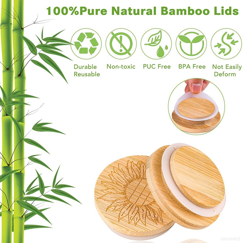 Sun Moon Bamboo Wood Sealing Cap Sealing Bottle Accessories Rubber ...