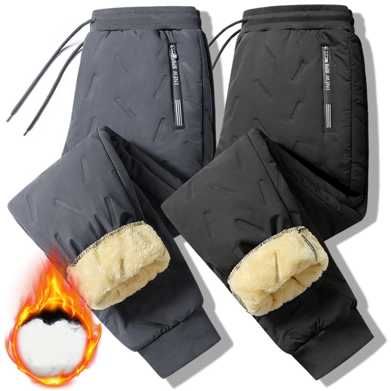Winter Pants for Men fleece thermal Sweatpants Joggers Pants Plus Size warmer pants for men ...