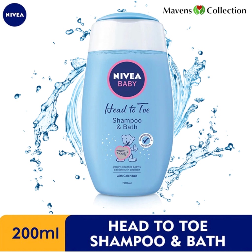 Nivea Baby 200ml Head To Toe Shampoo and Bath Head To Toe Wash calendula | Shopee Philippines