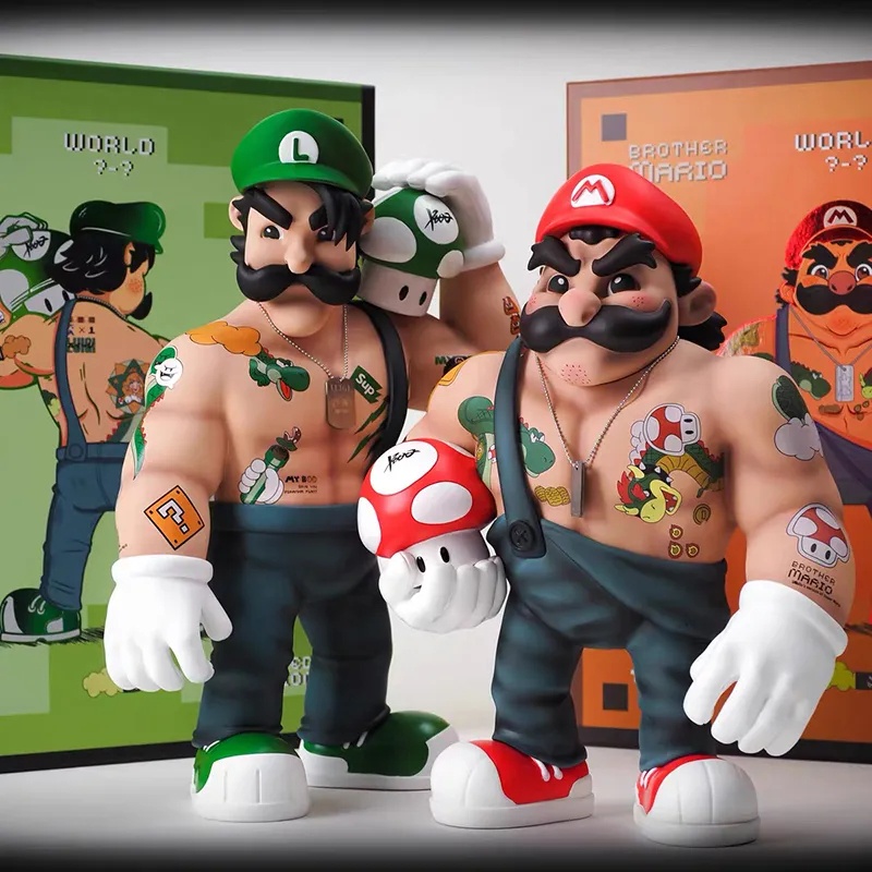 30cm Super Mario Series Muscle Luigi Mario Pvc Figure | Shopee Philippines