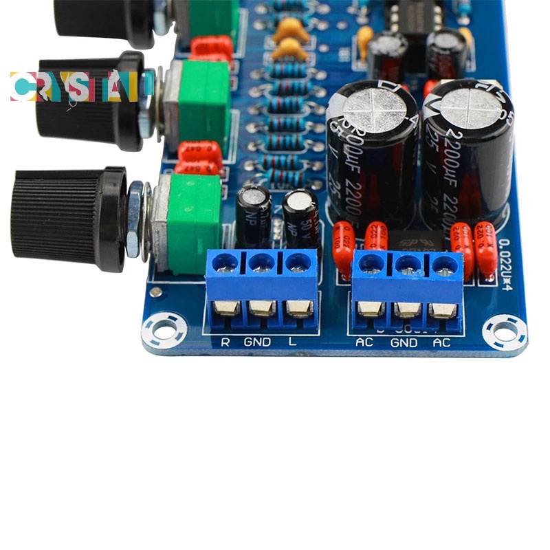 Crystal- NE5532 Stereo Pre-amp Preamplifier Tone Board Audio 4 Channels ...