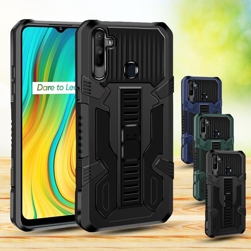 For Realme C3 Phone Case With Invisible Bracket Hard Case Cover ...