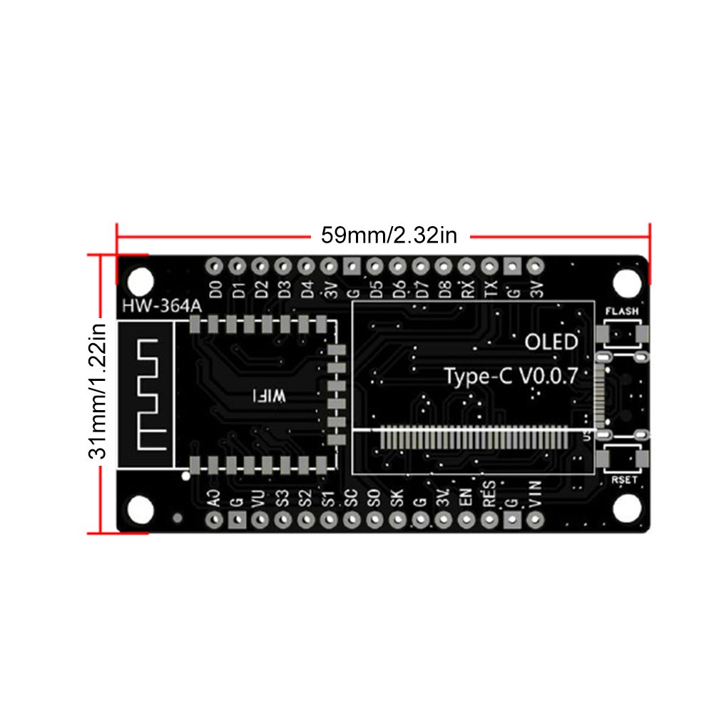 NodeMCU ESP8266 Development Board 0.96 Inch OLED Display Wireless Module ESP8266 Serial Port ...