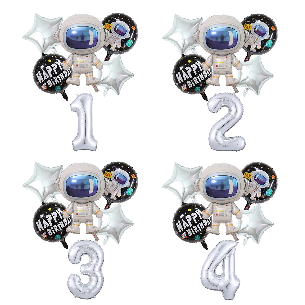 Outer Space Astronaut Rocket Galaxy Theme Balloons 1 2 3 4 5 6 7 8 9 ...