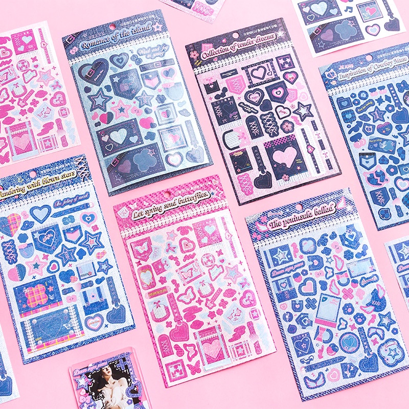 Denim Stickers Klein Diary Series Retro Korean Style Cuckoo Card ...