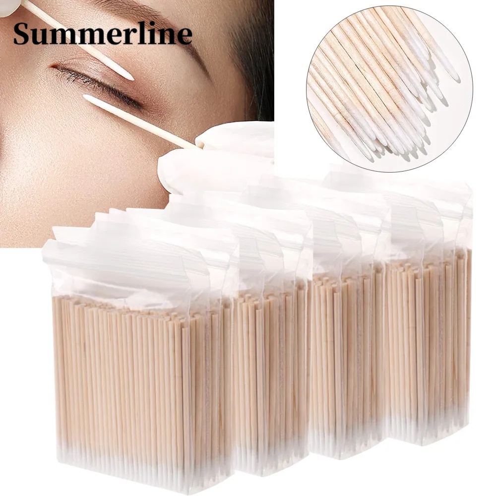 Nails Wood Cotton Swab Cleaning Microbrush Eyelash Sticks Buds Tip Ear ...
