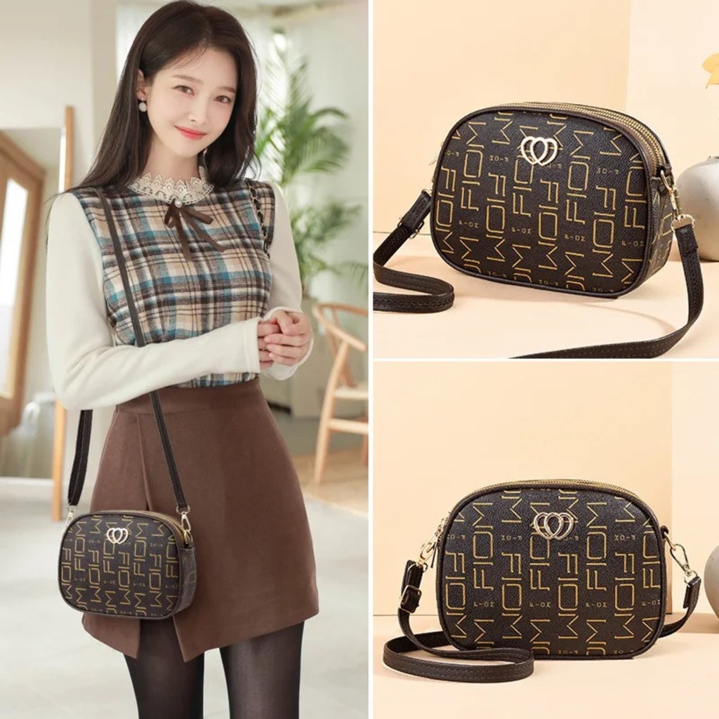 LOWKS Online Shop - Fashionable 3 Zipper Crossbody Bag with Large ...