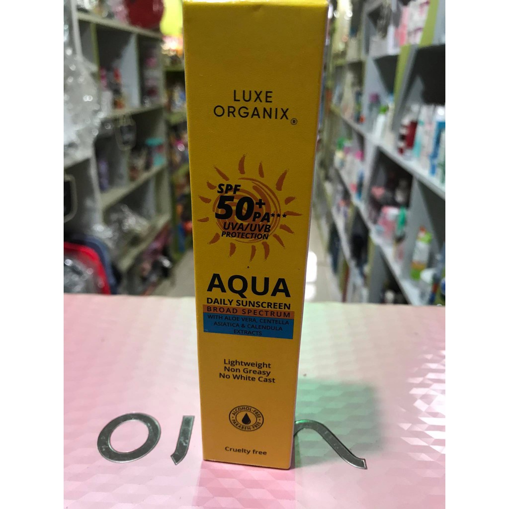 LUXE ORGANIX SPF 50+ PA*** UVA/UVB Protection Aqua Daily Sunscreen 50ml ...