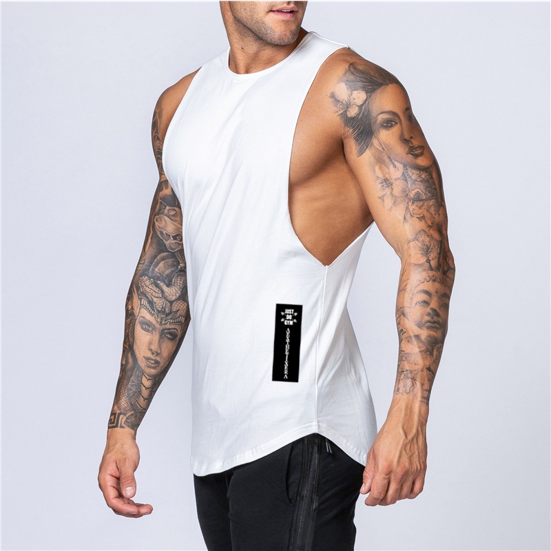 New Workout Gym Cotton Mens Tank Top Muscle Stringer Singlets ...