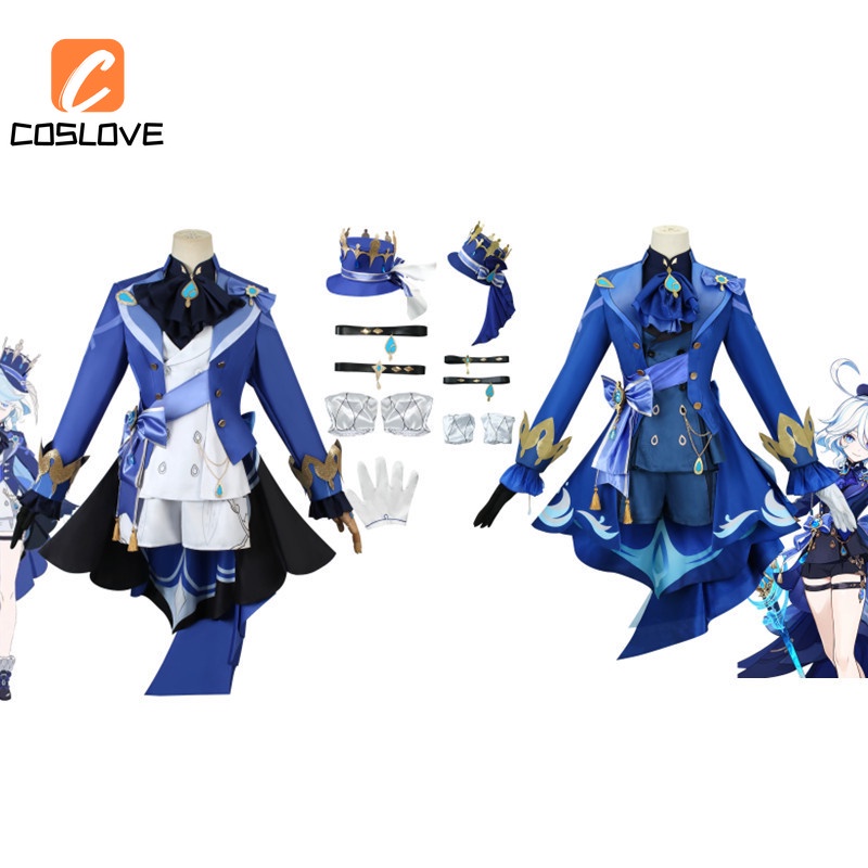 Genshin Impact Fontaine Character Focalors Cosplay Full Set Costume ...