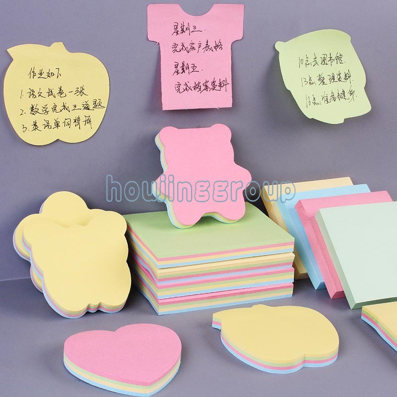100 sheets Colorful Sticky Notes Self Sticky Post Notes Heart Arrow ...