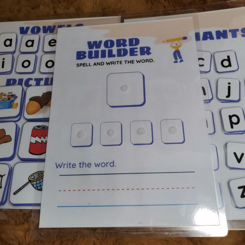 ♞CVC WORD BUILDER KIT INTERACTIVE LEARNING MATERIAL | Shopee Philippines