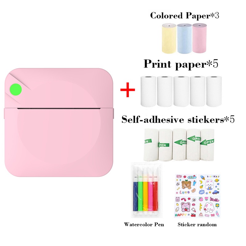 Portable Thermal Printer Mini Photo Receipt Sticker Label Printer ...