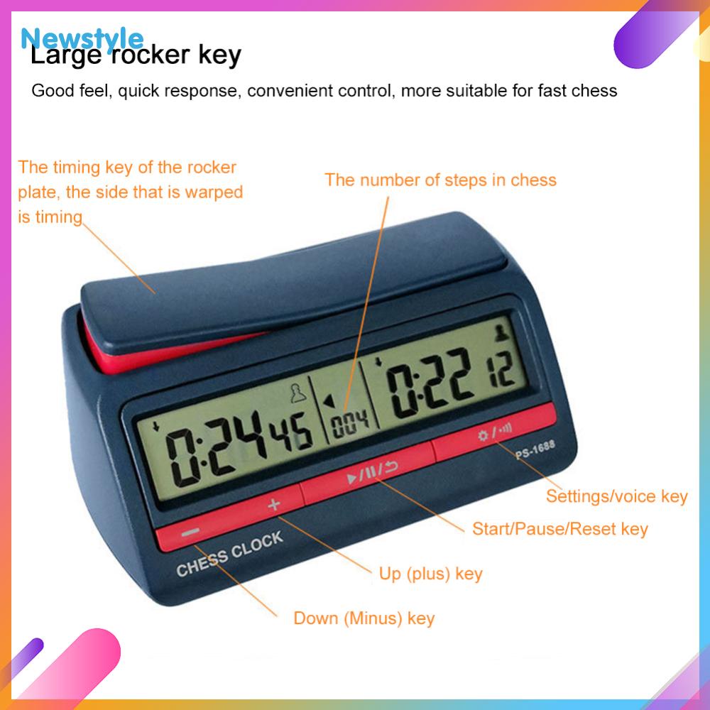 Professional Chess Clock Board Game Stopwatch Multipurpose Portable
