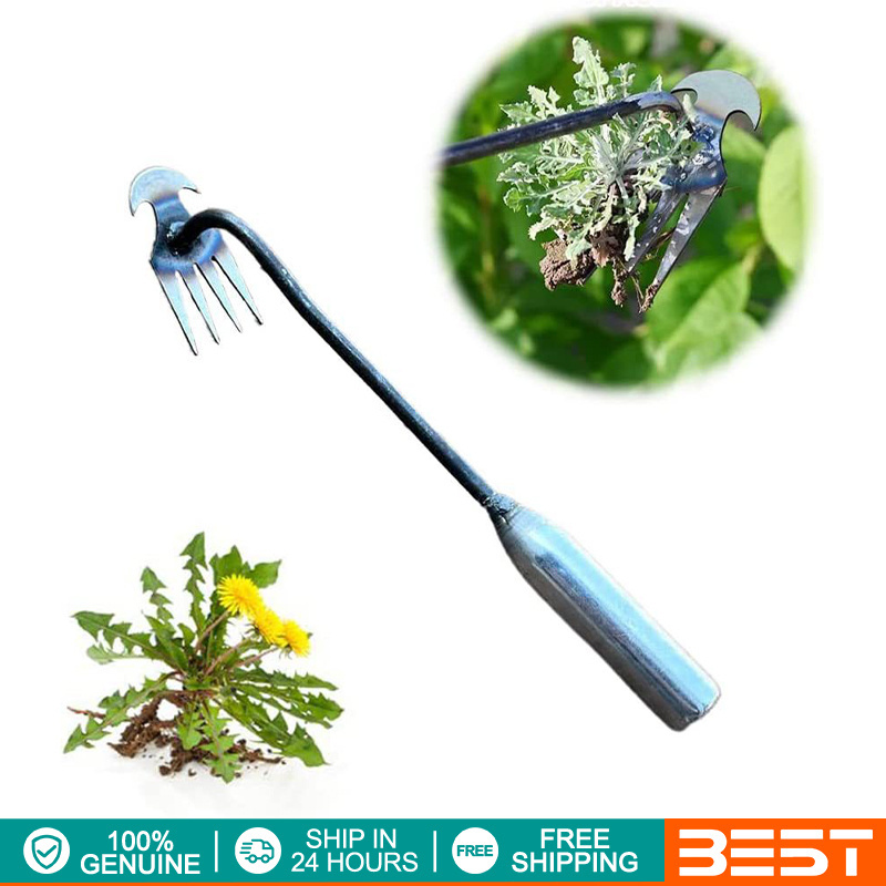 Weeding Uprooting Tool Steel Weed Puller 4 Teeth Weeder Digging Root ...