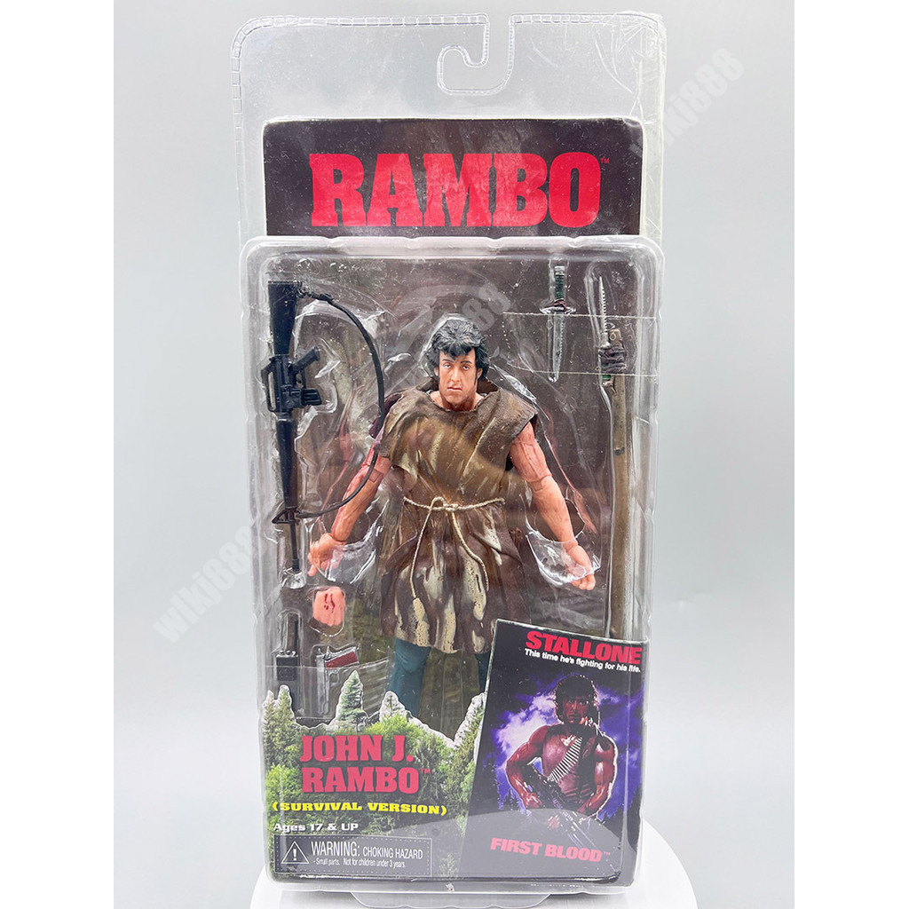 NECA First Blood Stallone Action Figure JOHN J. RAMBO Change Face ...