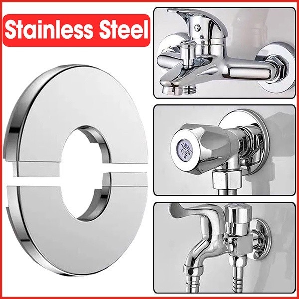 HOME⭕Bathroom Decorative Cover Shower Faucet Stainless Steel Round ...