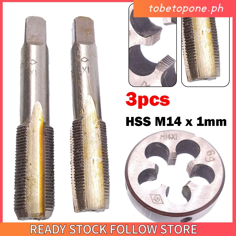 TBTOPONE ️3pcs HSS For M14 x 1mm Taper& Tap& For M14 x 1mm Die Metric Thread Right Hand | Shopee ...