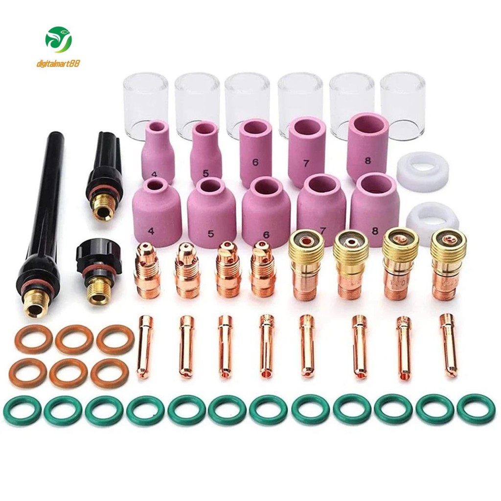 55Pcs TIG Welding Torch Kit for TIG -17/18/26 with Glass Cup Alumina ...
