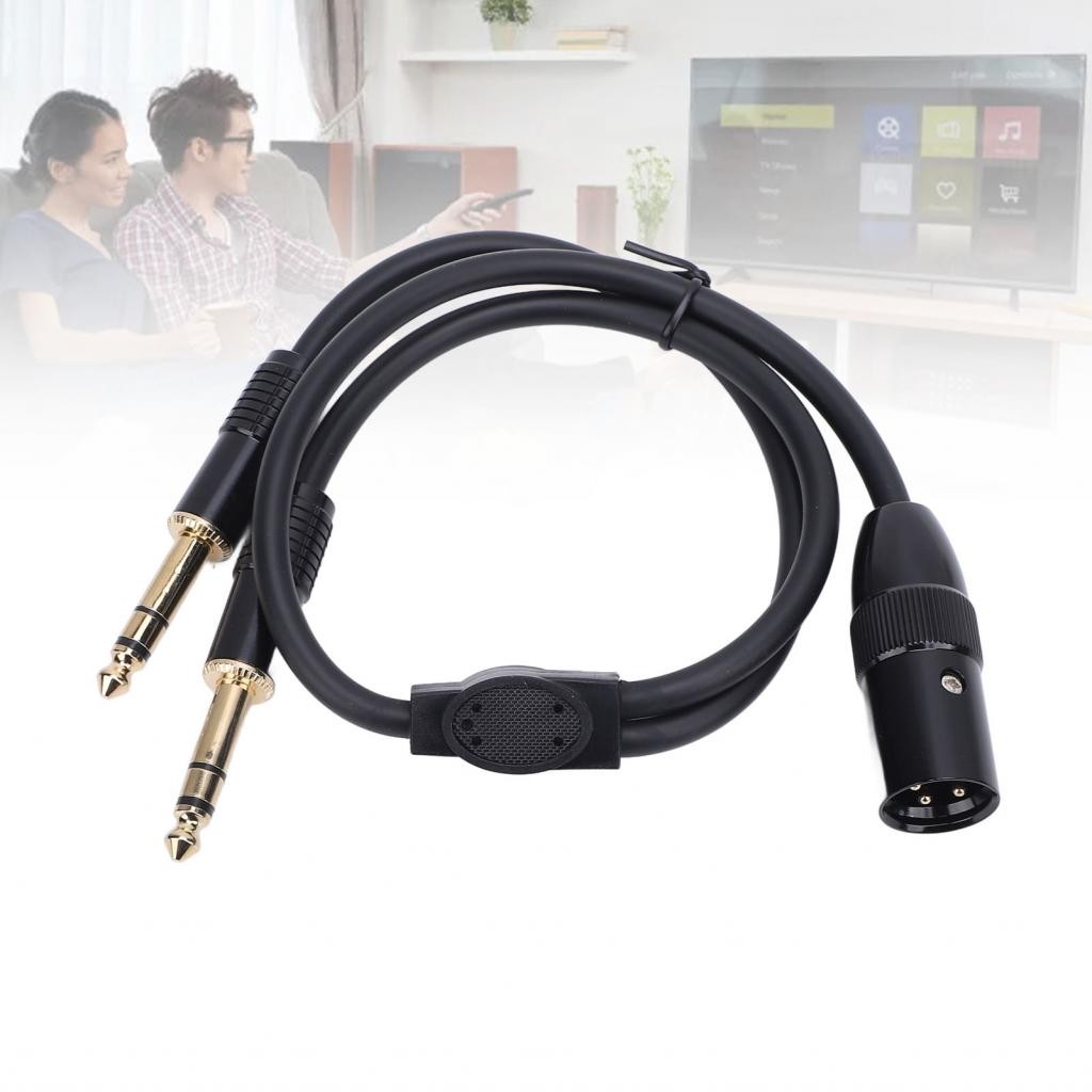 Newlanrode XLR Male to 1/4 TRS 3 Pin Cable Dual Y Splitter Stereo ...