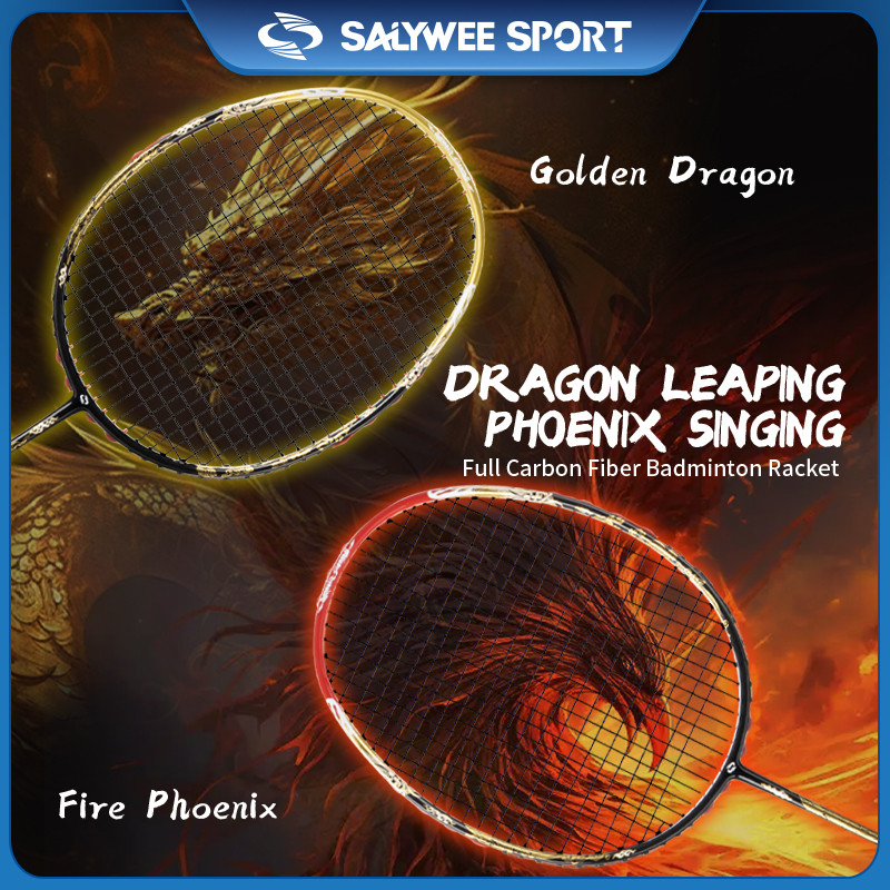 SALYWEE DRAGON&PHOENIX Badminton Racket 28lbs 4U G5 T1000 100%Full ...