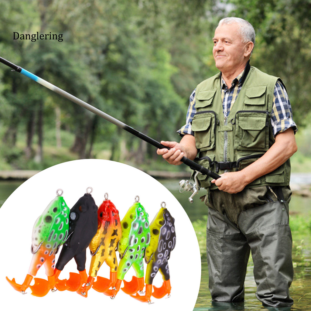 DGL Soft Frog Bait Double Propellers Legs 3D Eyes 9cm Lifelike Silicone ...