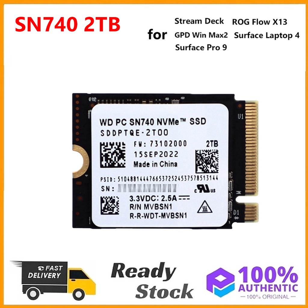 WD PC SN740 2TB M.2 NVMe 2230 PCIe 4.0x4 SSD Solid State Drive for ...