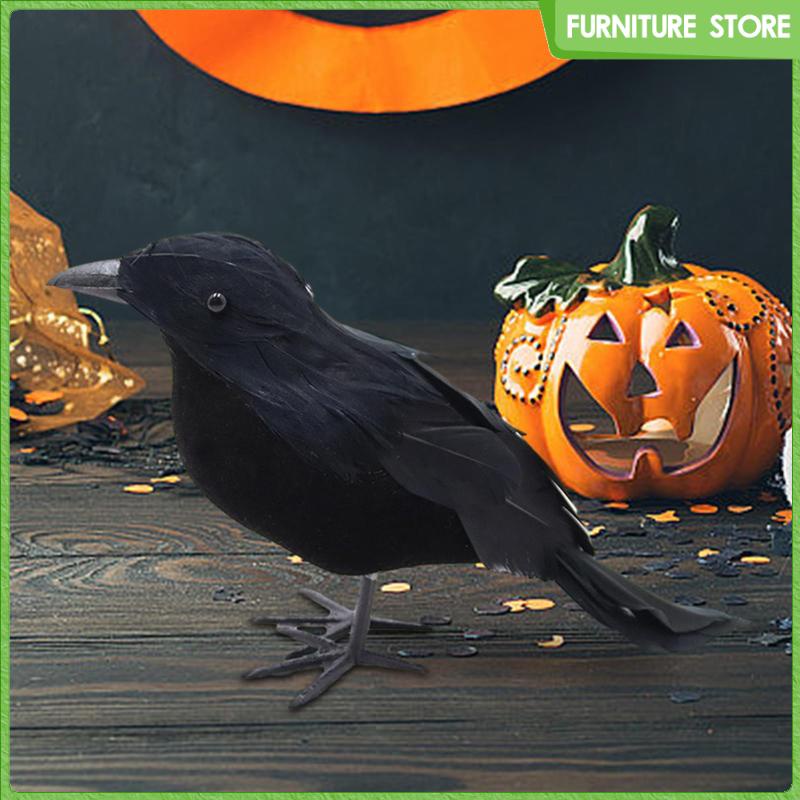 [Wishshopeelxj] Halloween Crowss Scary Realistic Artificial Ravens ...