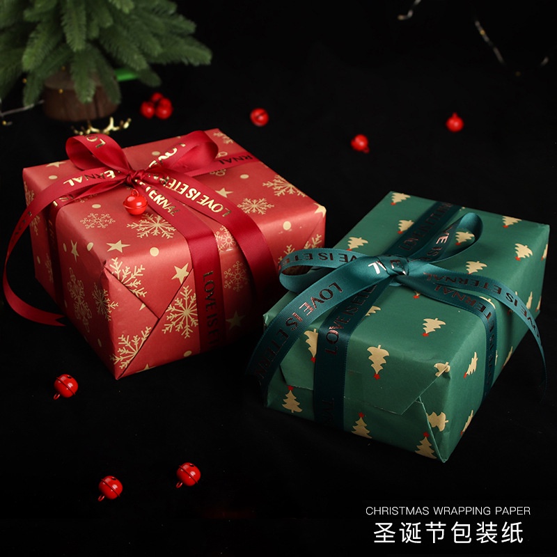 5 Sheets Flowers Wrapping Paper Double-Sided Color Printing Kraft Paper ...