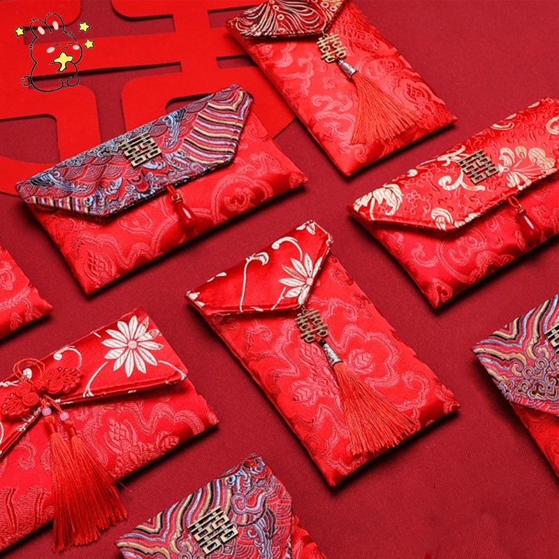 2024 Embroidery Red Envelopes Dragon Angpao Cloth Art Brocade Angpao ...