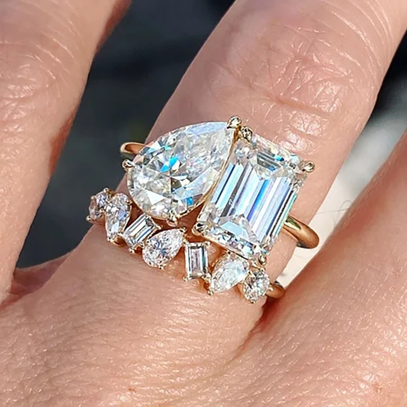 Water Drop Diamond Ring Female Water Drop Spiral Ring Birthday Gift ...