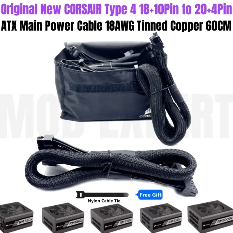 CORSAIR Original 18+10Pin to 24Pin ATX Net Power Cable for RM550x ...