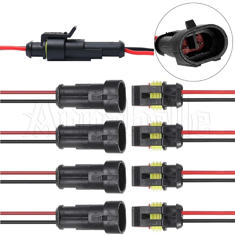 2P Automobile Waterproof Connector / Motorcycles Sealed Connectors With ...