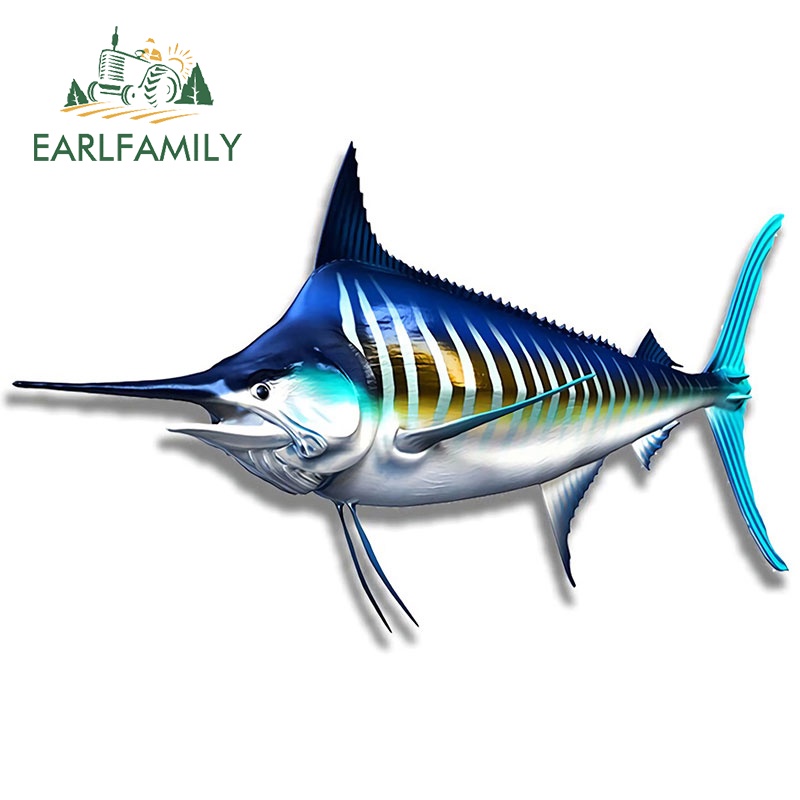EARLFAMILY 13cm x 8.4cm Atlantic Blue Marlin Fish Decal Fishing Car ...
