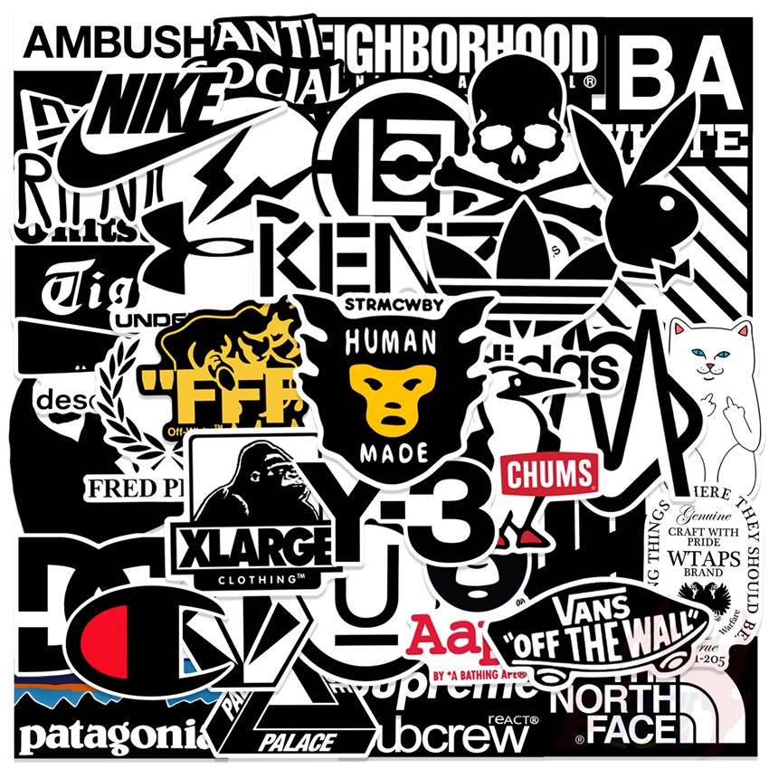 Fashion Outdoor Brand . Classical Black & White Series 01 Stickers ...