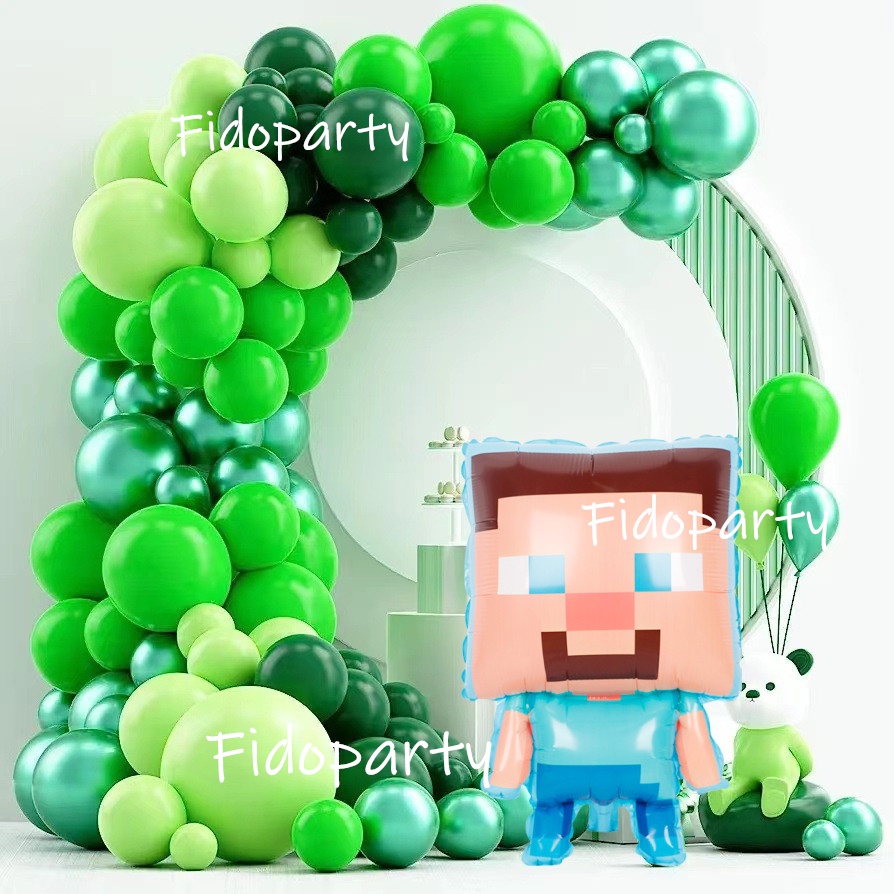 Minecraft Balloon Garland Arch Kit 32inch Green Number Balloon Latex ...