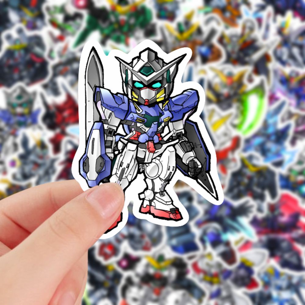 100 Sheets of Cartoon Gundam Mecha Waterproof Stickers for IPad ...